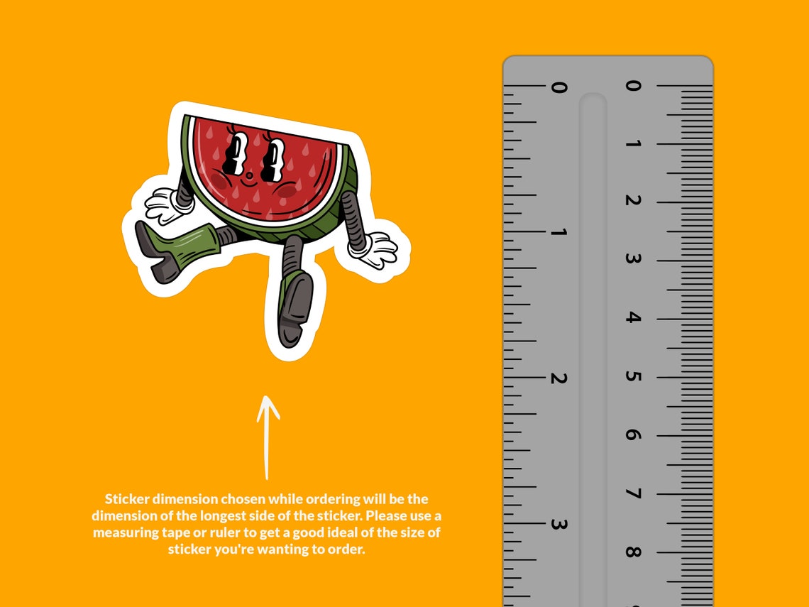 Cartoon Watermelon Character Sticker: Whimsical Fruit Art - Etsy