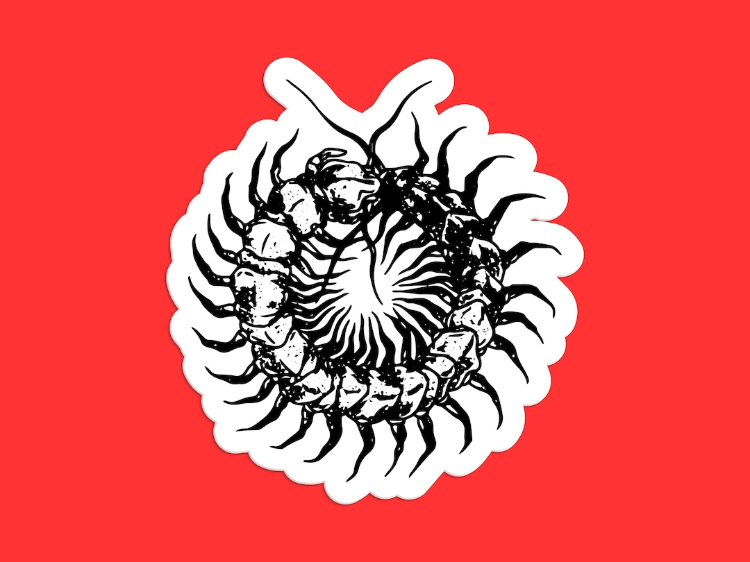 Creepy Centipede Sticker - Gothic Insect Design for Horror Enthusiasts - Etsy