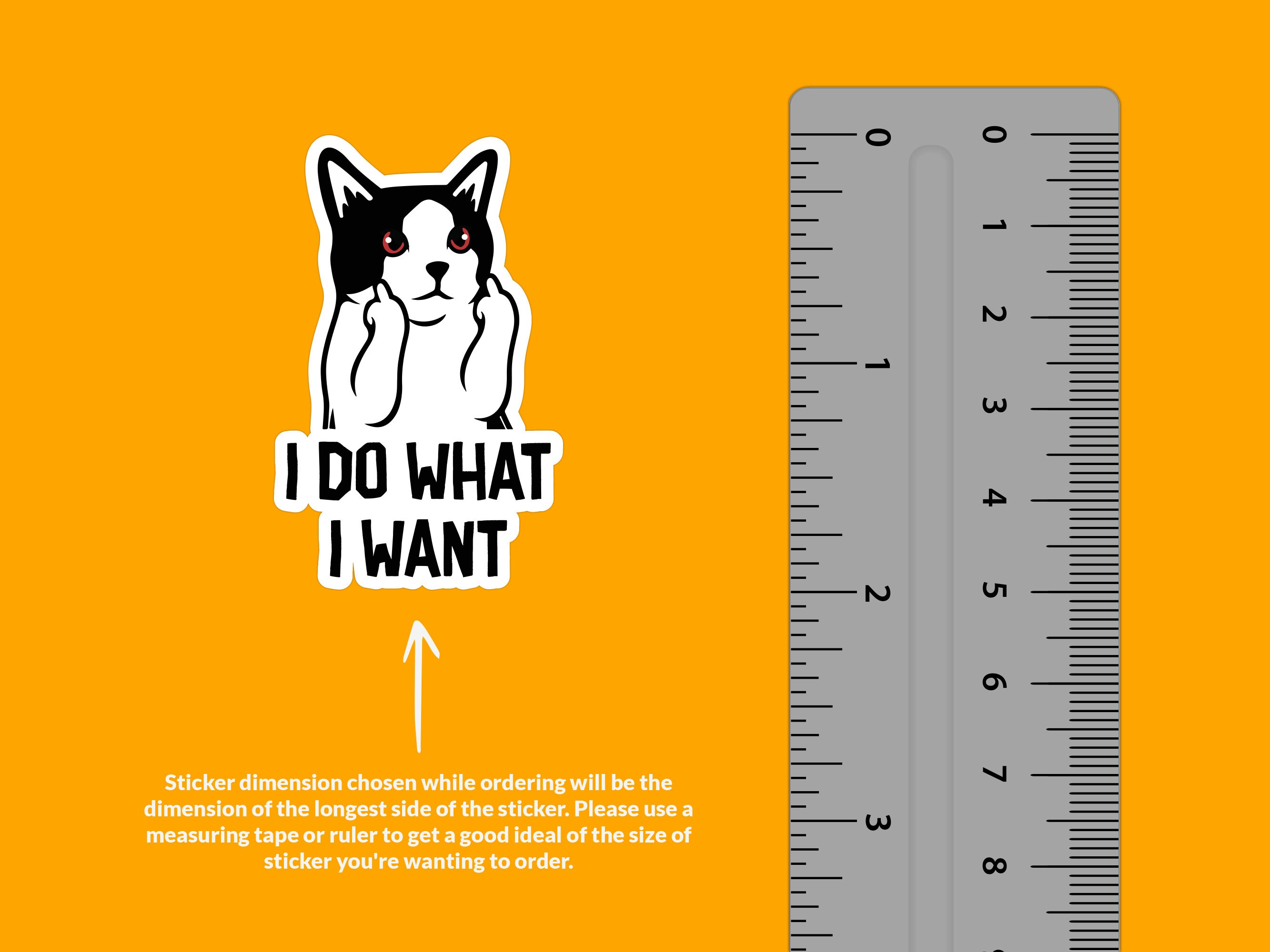 I Do What I Want Sticker, Funny Cat Decal, Quirky Animal Art, Humorous ...