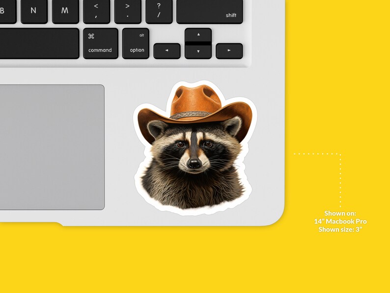 Raccoon Sticker, Cowboy Hat Art, Western Decor, Whimsical Animal ...