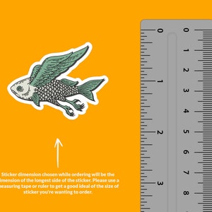 Flying Fish Sticker, Fantasy Art, Surreal Illustration, Whimsical ...