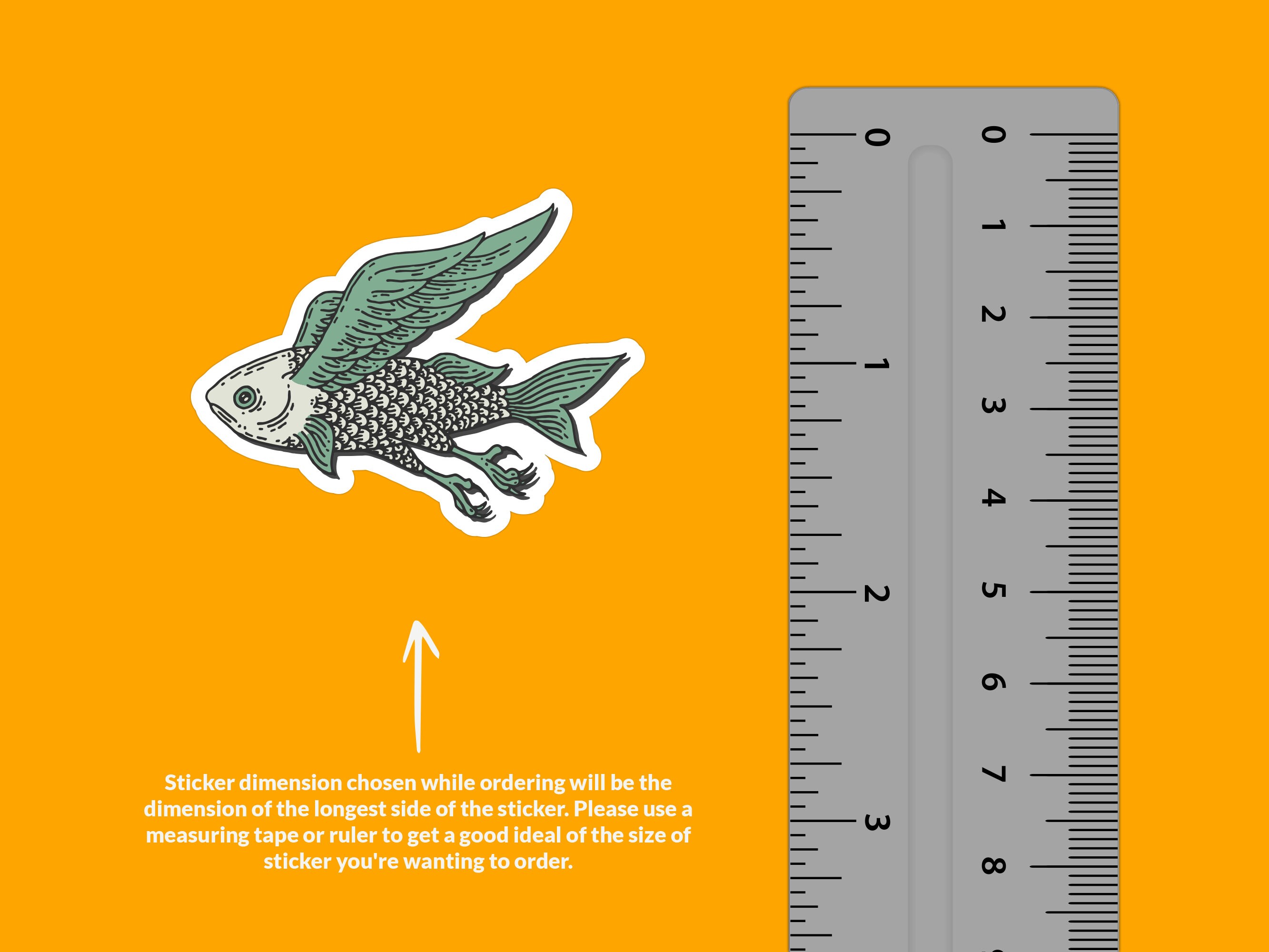 Flying Fish Sticker, Fantasy Art, Surreal Illustration, Whimsical ...