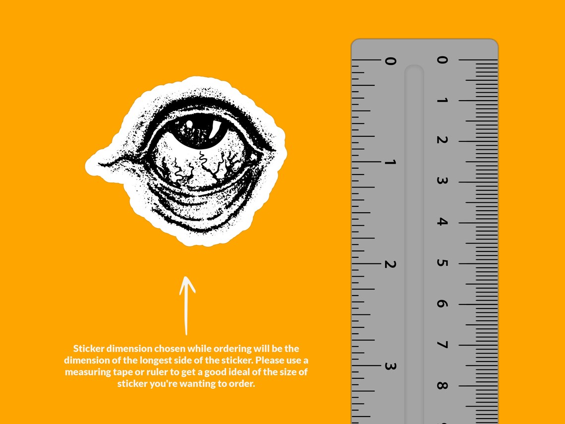 Creepy Eyeball Sticker - Gothic Horror Halloween Decor - Etsy