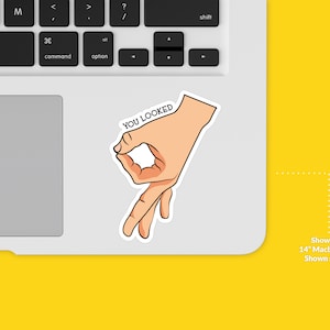 Circle Game Sticker, You Looked Hand Gesture Decal, Funny Prank Sticker ...