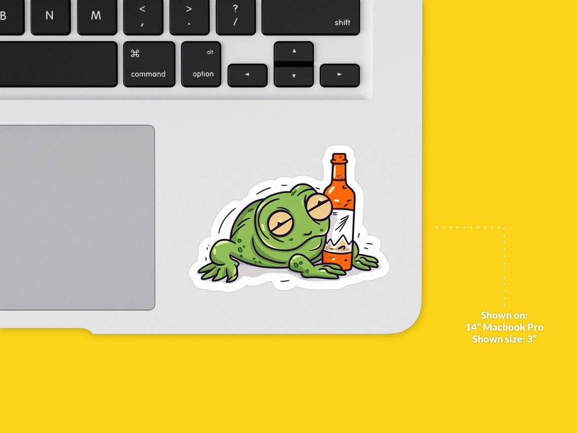 Drunk Frog Sticker Funny Drinking Frog Design - Etsy