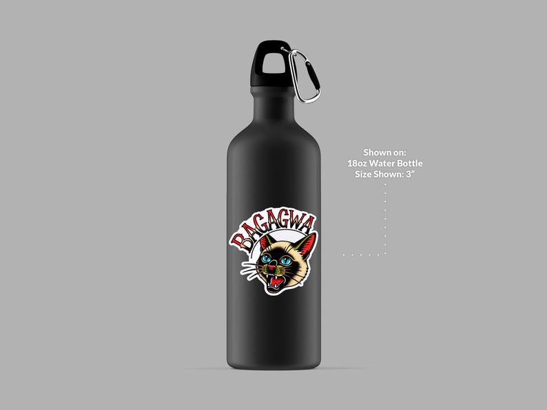 BAGAGWA Sticker | Traditional Tattoo Cat Sticker | Snarling Cat Head ...