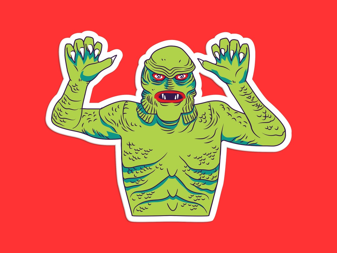 Creature From the Black Lagoon Sticker, Classic Monster Design, Horror ...