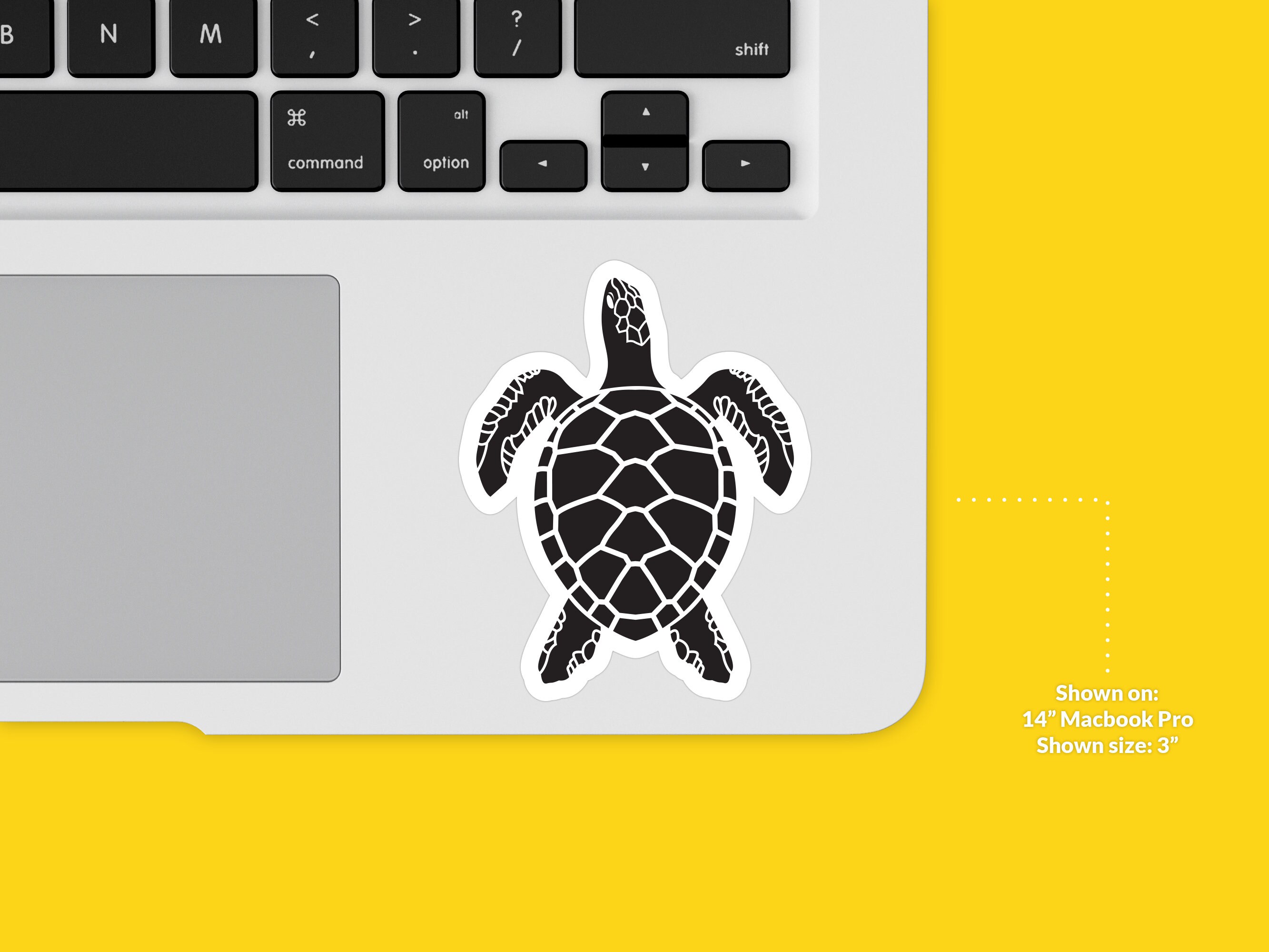 Sea Turtle Sticker Black and White Turtle Decal Minimalist Marine Life ...