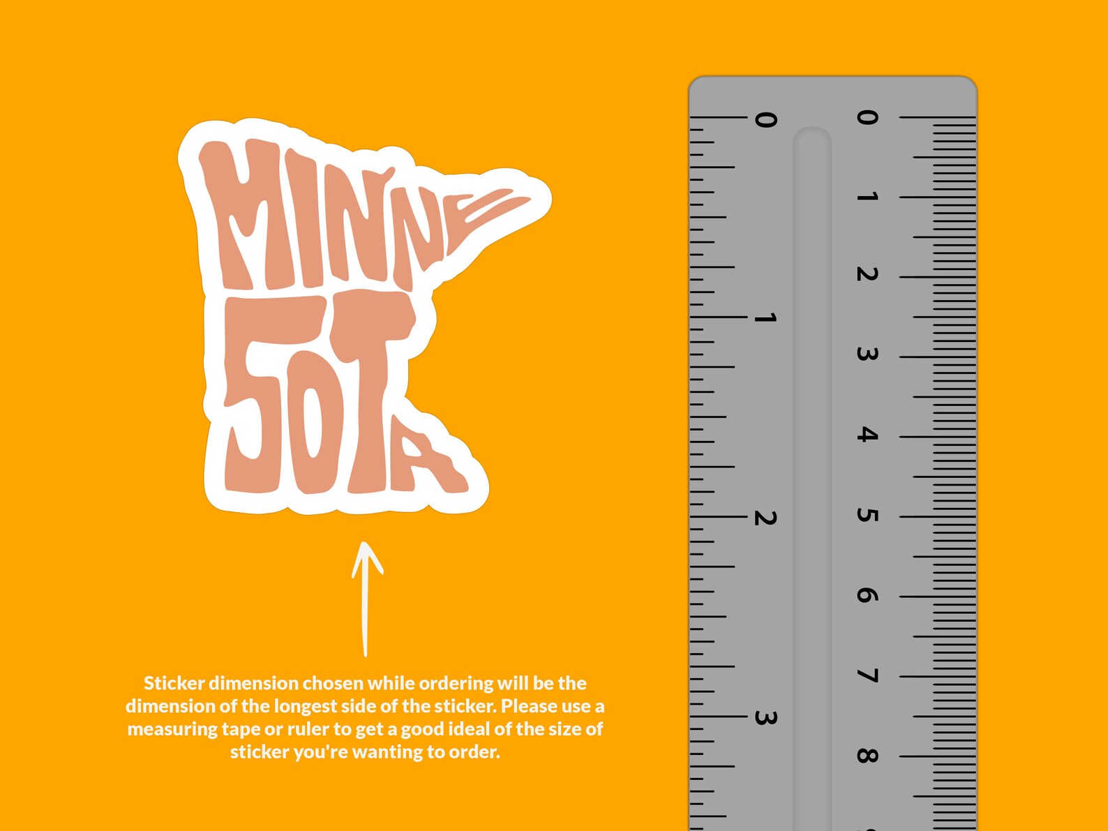 Minnesota State Sticker: Bold Beige Typography, State Pride Souvenir - Etsy