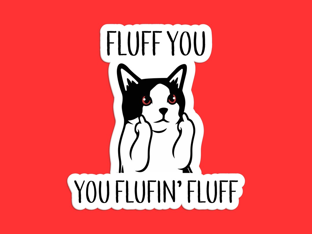 Funny Cat Middle Finger Sticker: Sarcastic Humor Vinyl Decal - Etsy