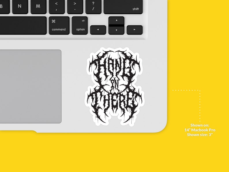 Gothic Hang in There Sticker, Dark Humor Metal Decal, Gothic Lettering ...