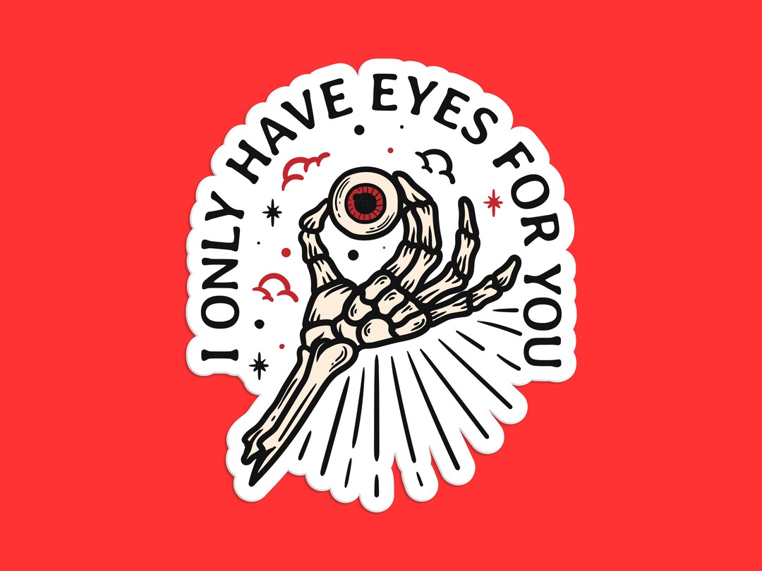 Skeletal Hand Eyeball Sticker: Funny Gothic Love Design - Etsy