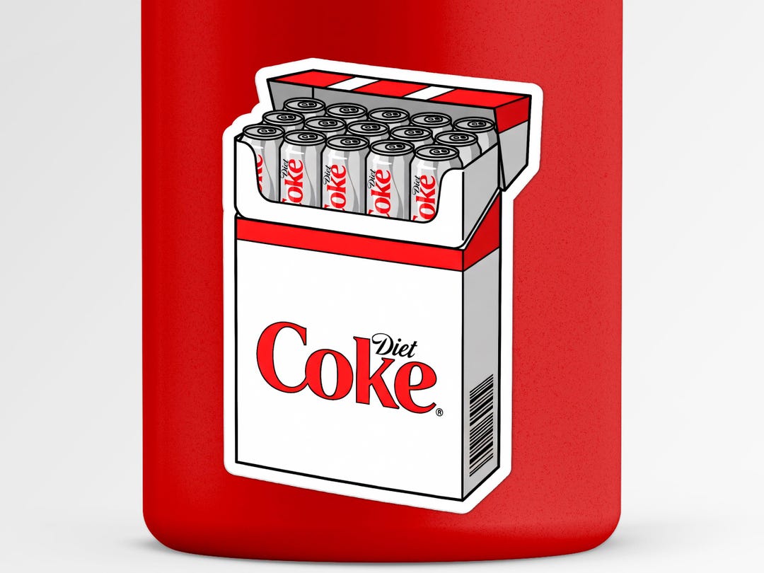 Diet Coke Cigarettes Sticker | Soda Addiction Humor | Caffeine Habit ...