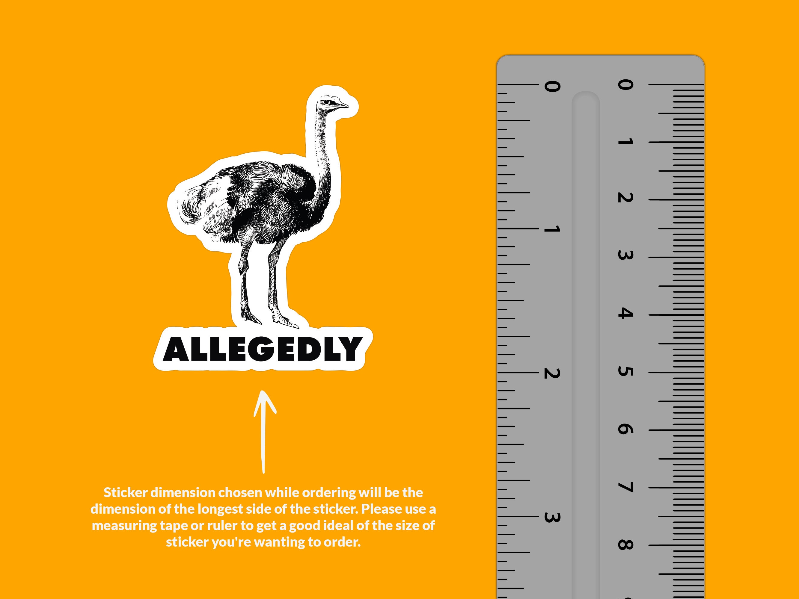 Funny Ostrich "allegedly" Sticker: Comedic Animal Decal - Etsy