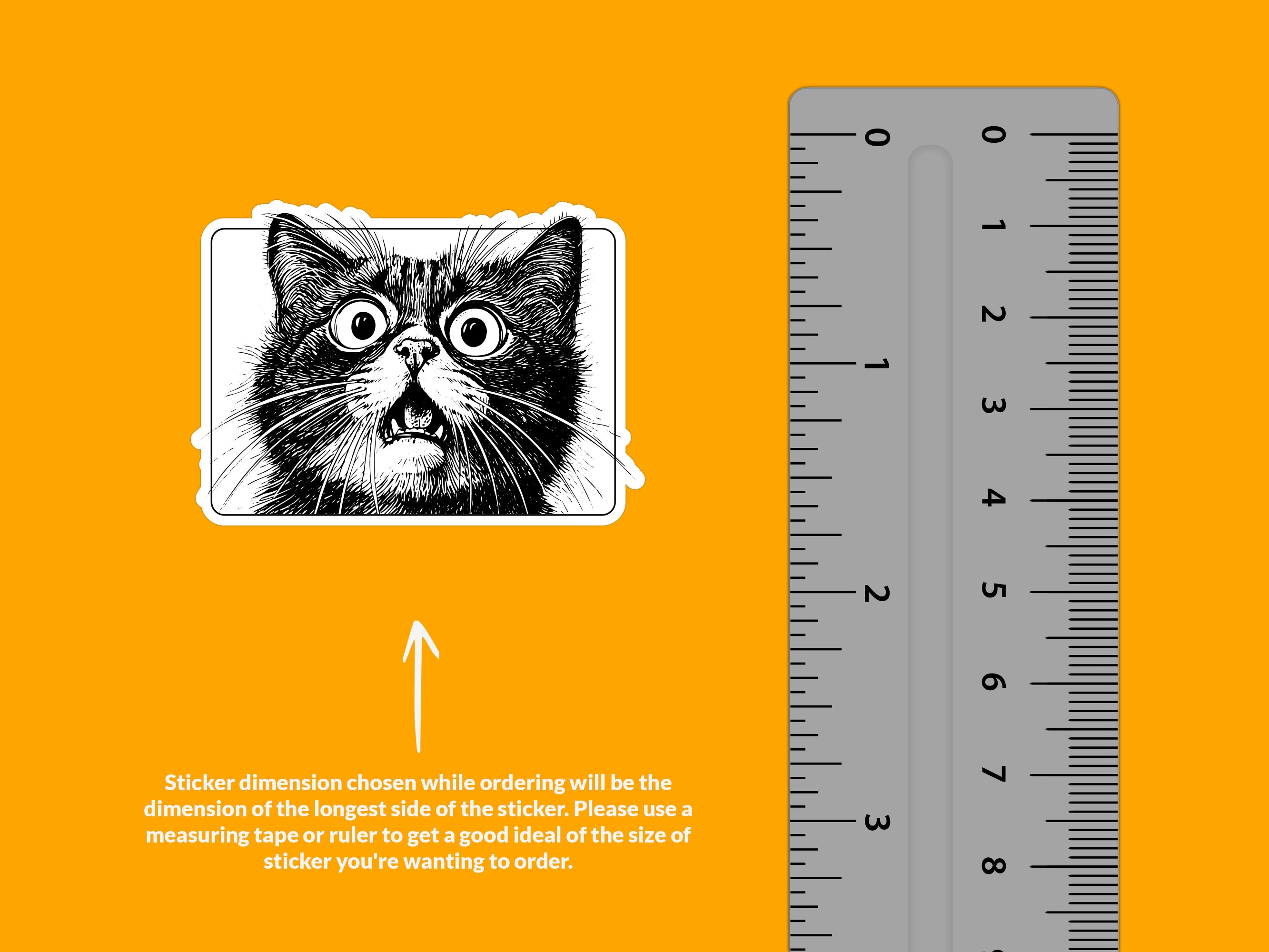 Funny Cat Sticker - Hilarious Cat Face Decal - Etsy