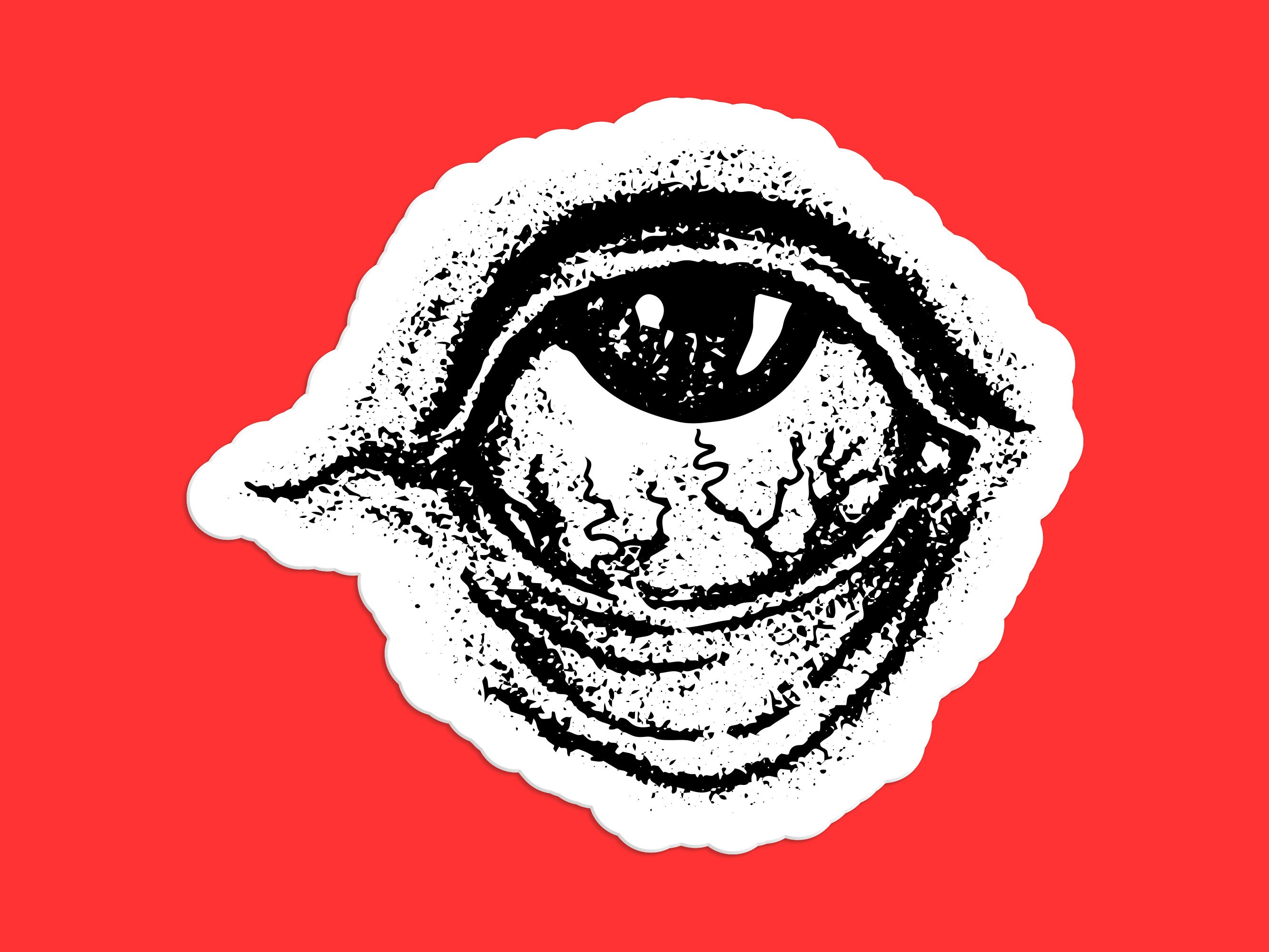 Creepy Eyeball Sticker - Gothic Horror Halloween Decor - Etsy