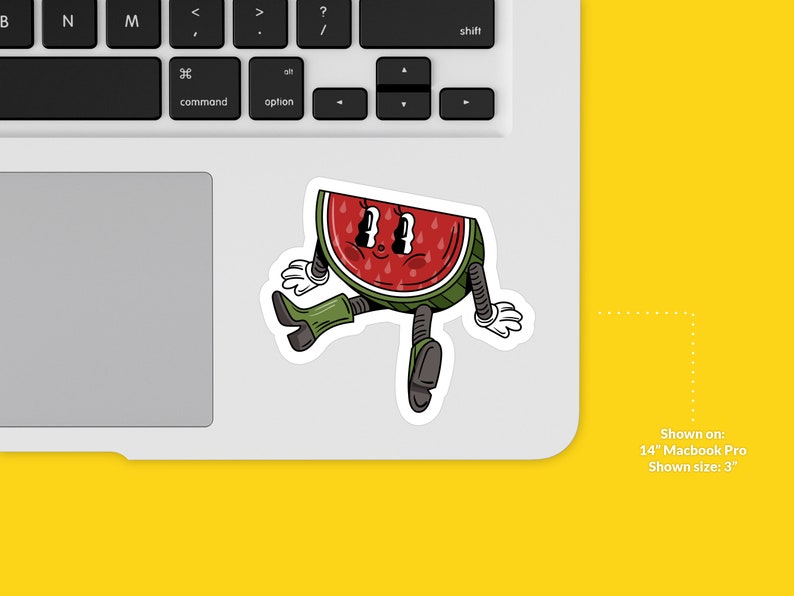 Cartoon Watermelon Character Sticker: Whimsical Fruit Art - Etsy