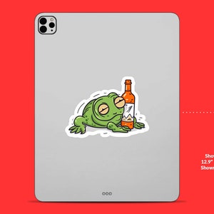 Drunk Frog Sticker - Funny Drinking Frog Design - Etsy