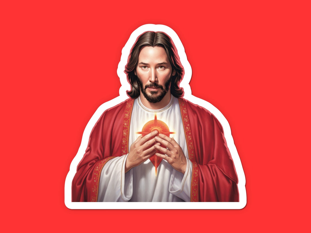 Keanu Reeves Jesus Sticker - Funny Celebrity Religious Sticker - Etsy
