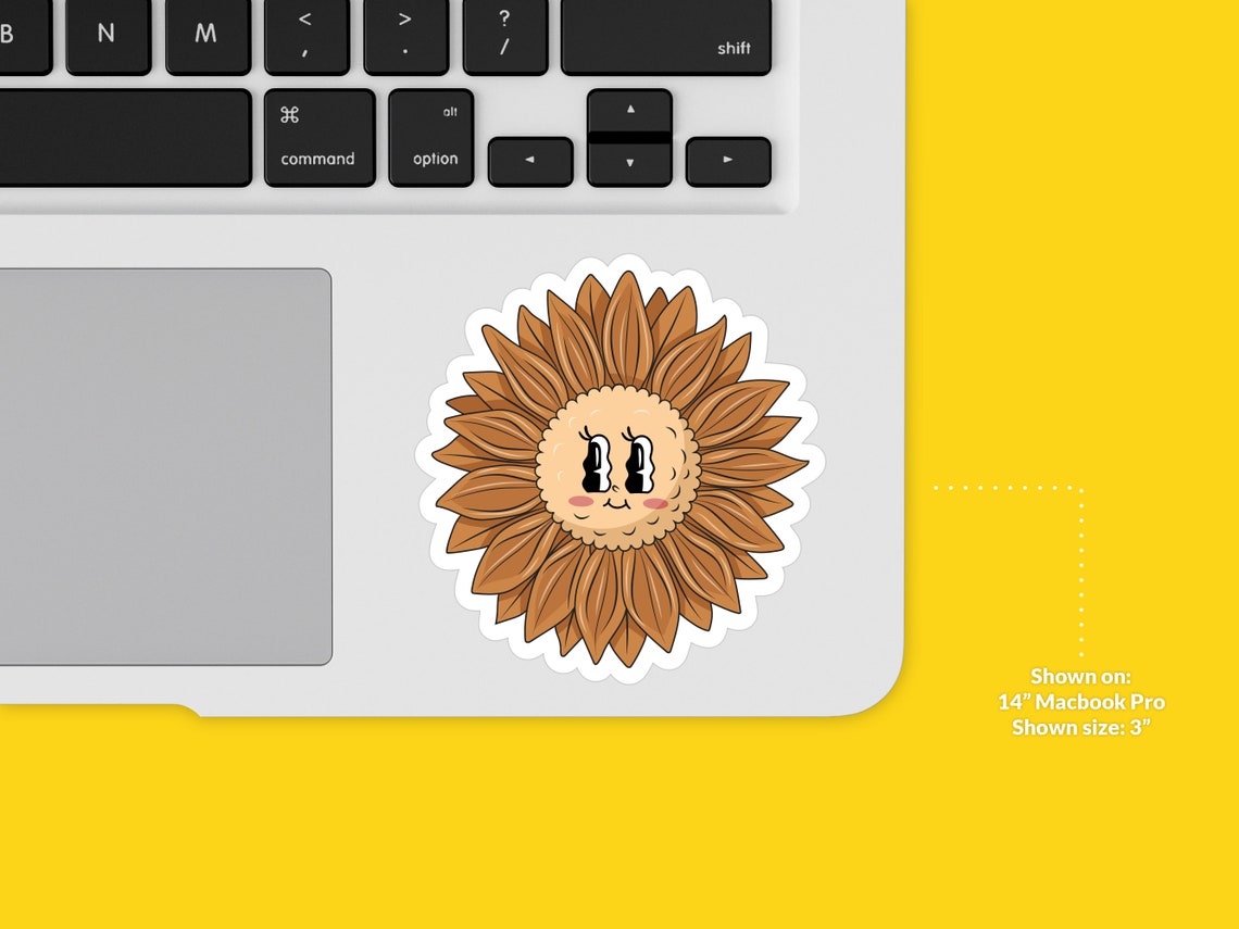 Cartoon Sunflower Sticker: Expressive Face, Weather-resistant Vinyl - Etsy