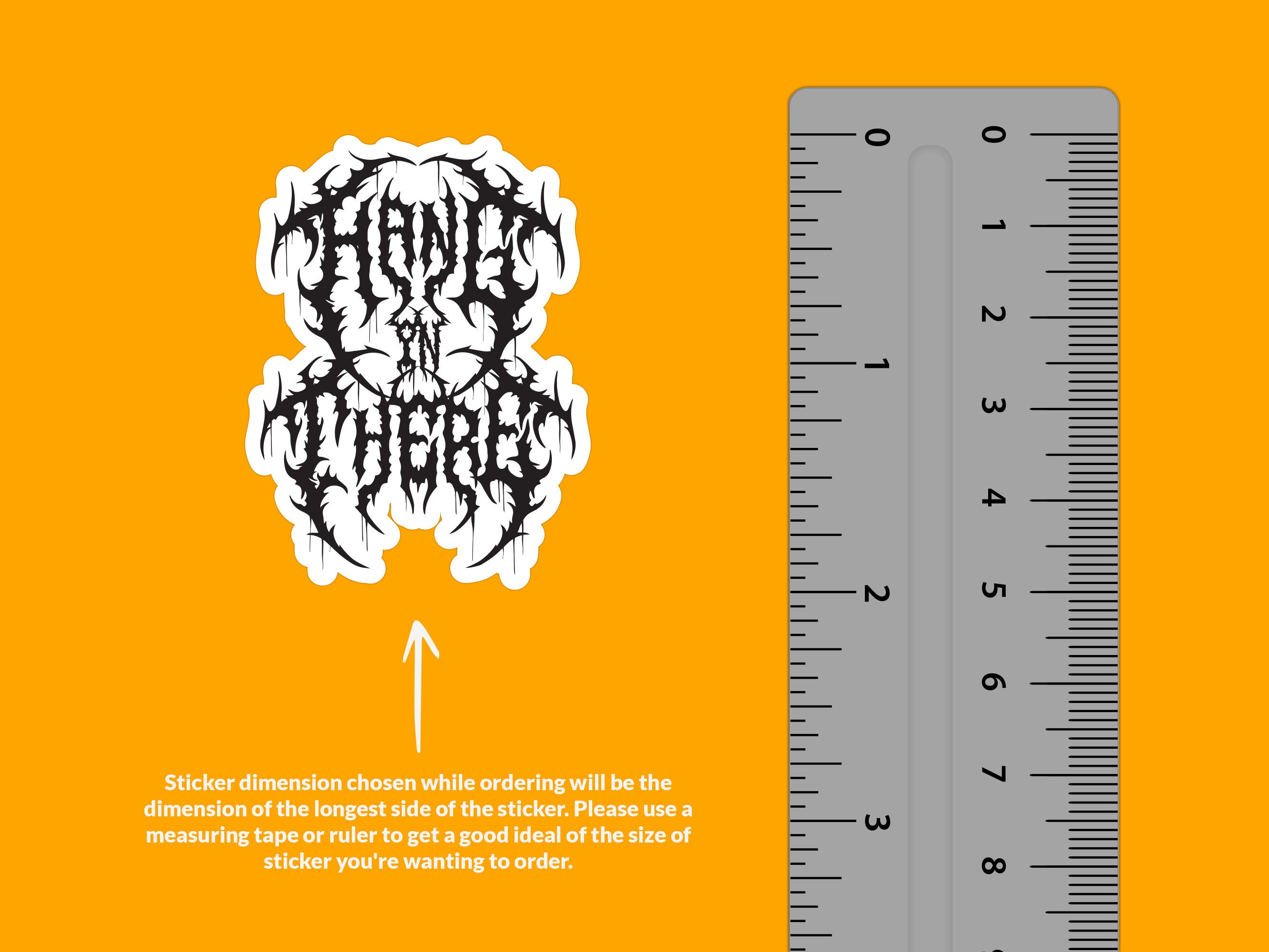 Gothic Hang in There Sticker, Dark Humor Metal Decal, Gothic Lettering ...