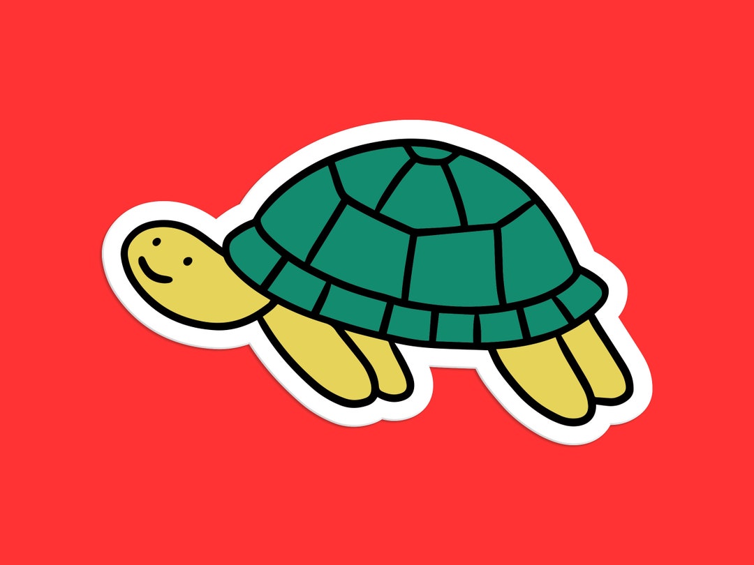 Cute Turtle Sticker - Cartoon Turtle Vinyl Decal for Laptops, Water ...