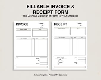 Fillable Invoice Form | Editable PDF | Automatically Calculates Totals ...