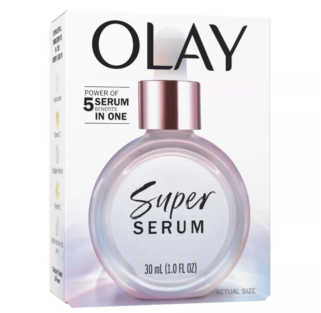 Olay Super Serum 5 in 1 Benefit Face Serum - 1 Fl Oz. Soothes Wrinkles, Boosts Radiance ...