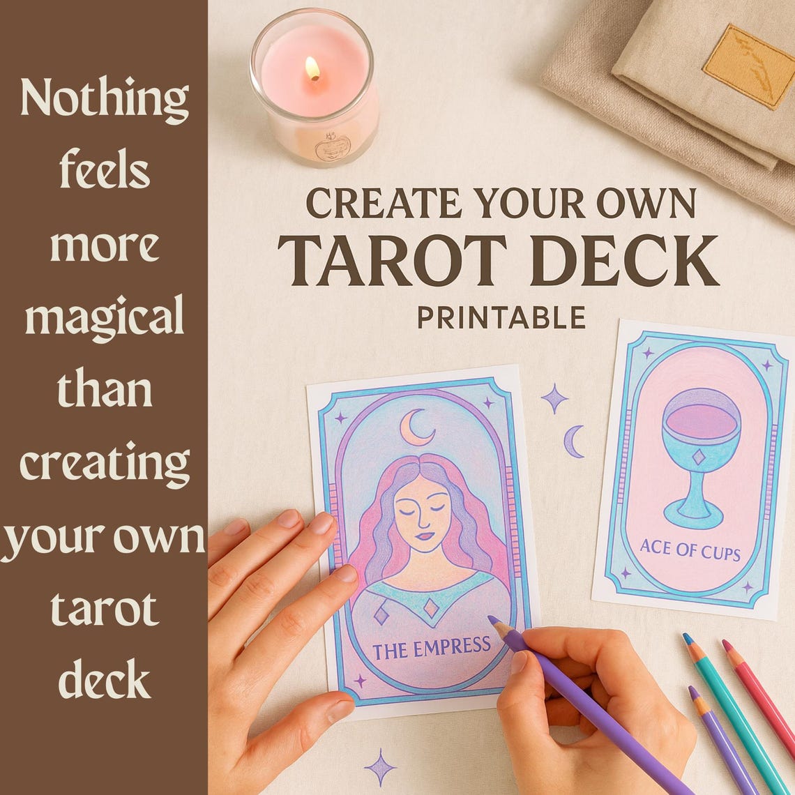 Create Your Own Tarot Deck Printable – 78 Blank Tarot Cards to Draw ...