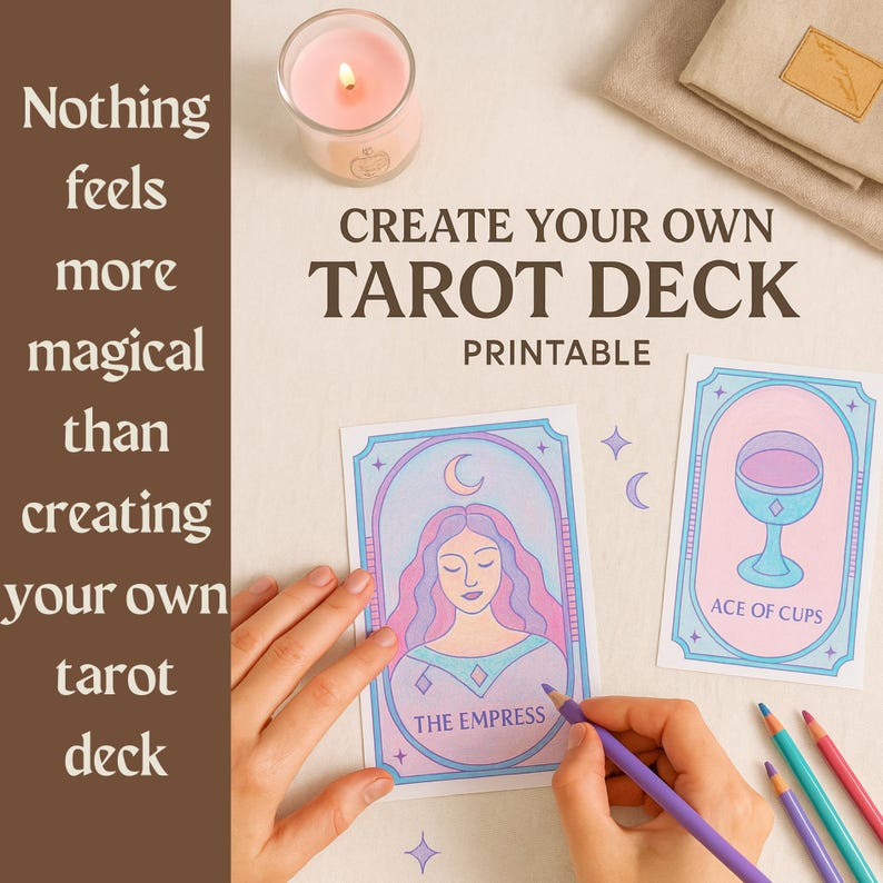 Create Your Own Tarot Deck Printable – 78 Blank Tarot Cards to Draw ...