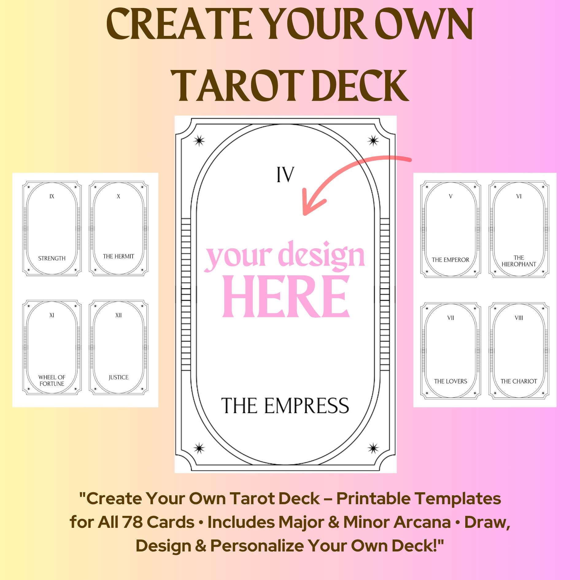 Create Your Own Tarot Deck Printable – 78 Blank Tarot Cards to Draw ...