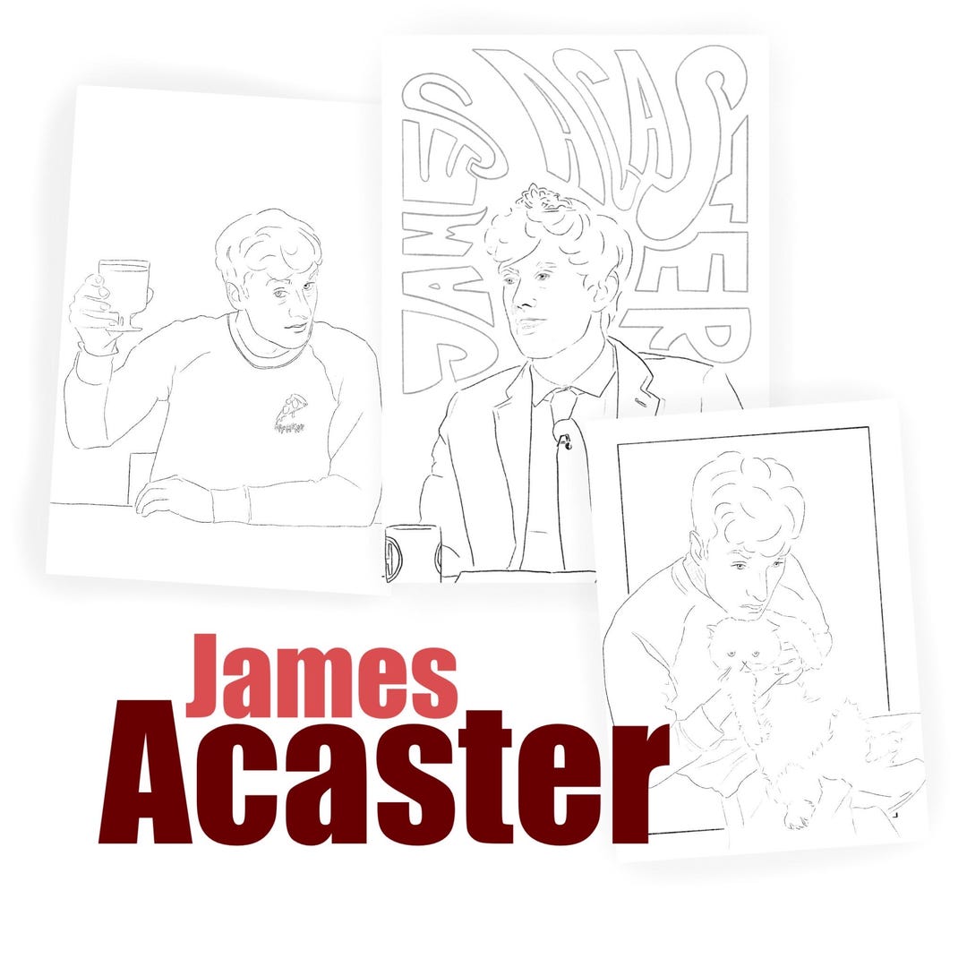 James Acaster Coloring Printables, Poster, Stand up Comedy, British ...