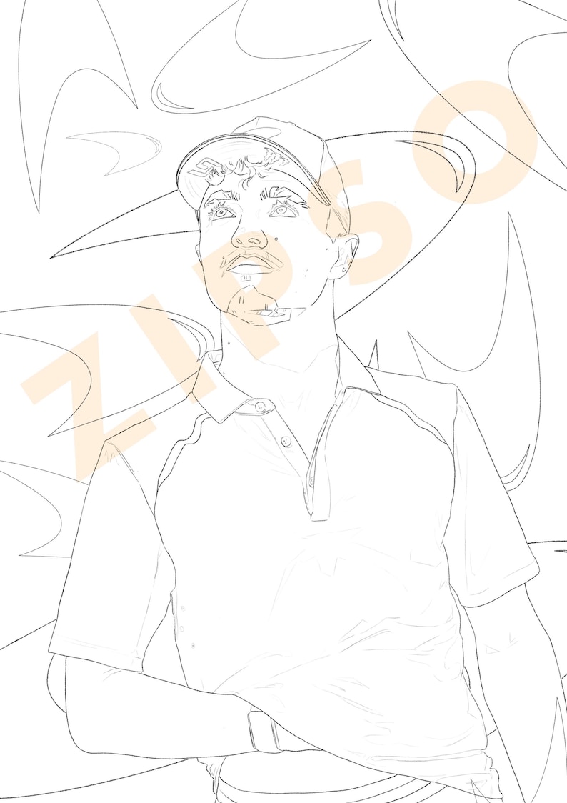Lando Norris Coloring Printables, Lando Norris Poster, Mclaren F1 ...