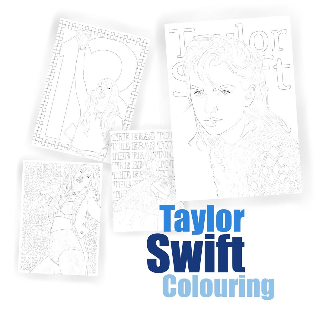Taylor Swift Coloring Printables, Poster, the Eras Tour, Colouring in ...