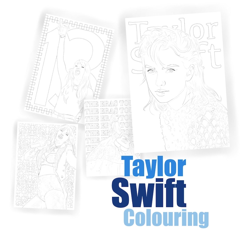 Taylor Swift Coloring Printables, Poster, the Eras Tour, Colouring in ...