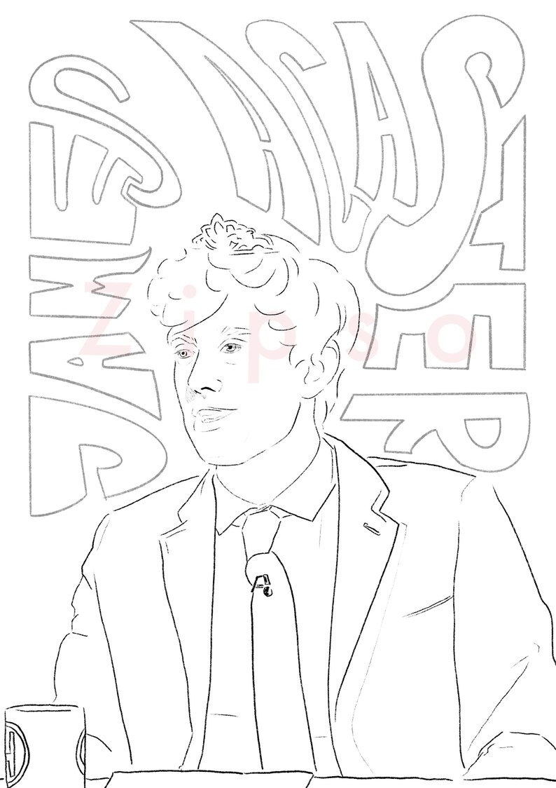 James Acaster Coloring Printables, Poster, Stand up Comedy, British ...