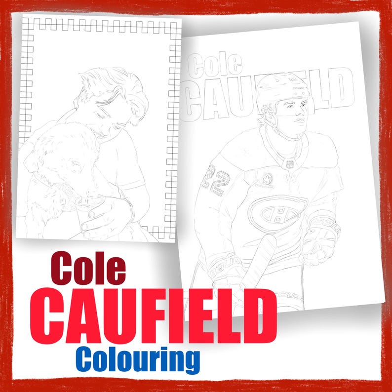 Cole Caufield Coloring Printables Pages Poster Montreal Canadiens