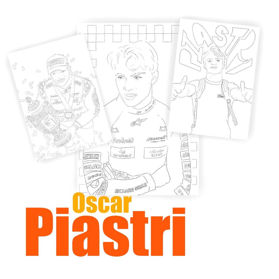 Oscar Piastri Coloring Printables, Oscar Piastri Poster, Mclaren F1 ...