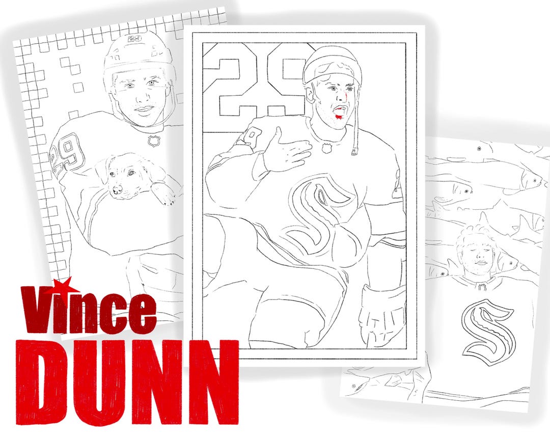 Vince Dunn Coloring Printables, Vincent Dunn Poster, Seattle Kraken ...