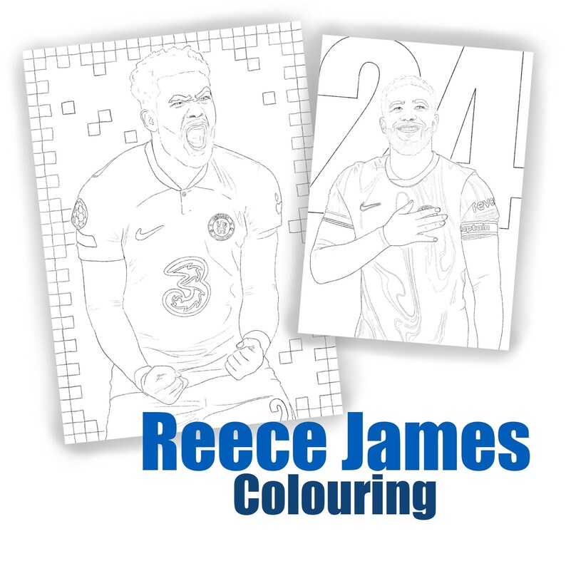 Reece James Coloring Printables, Chelsea Fc Poster, Premier League ...