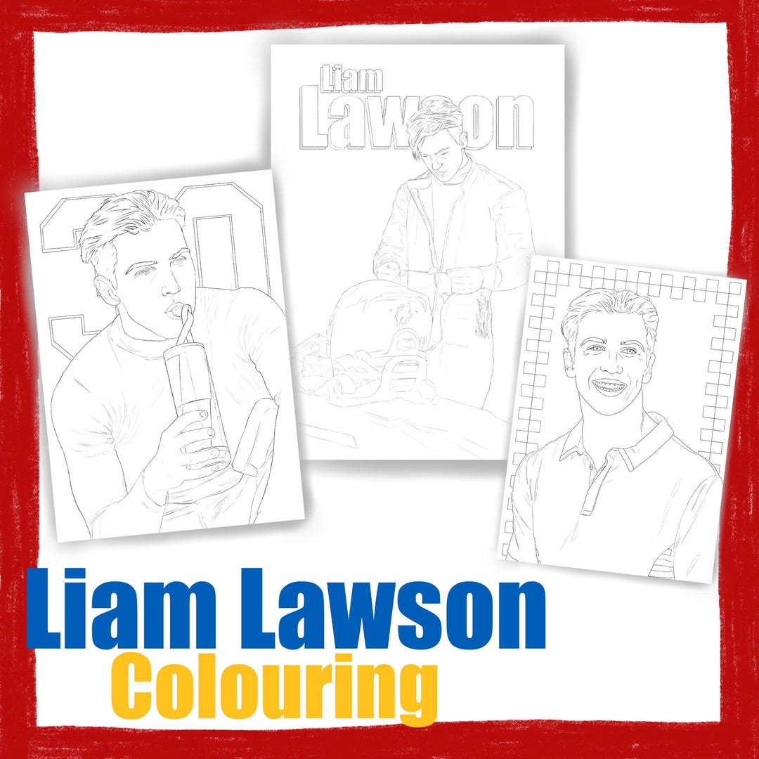 Liam Lawson Coloring Printables, Poster, Paged, Red Bull Poster ...