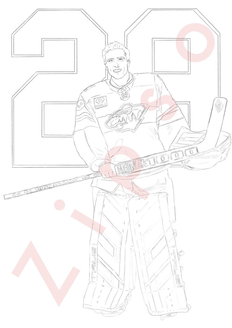Marc Andre Fleury Coloring Printables, Pages, Poster, Minnesota Wild ...