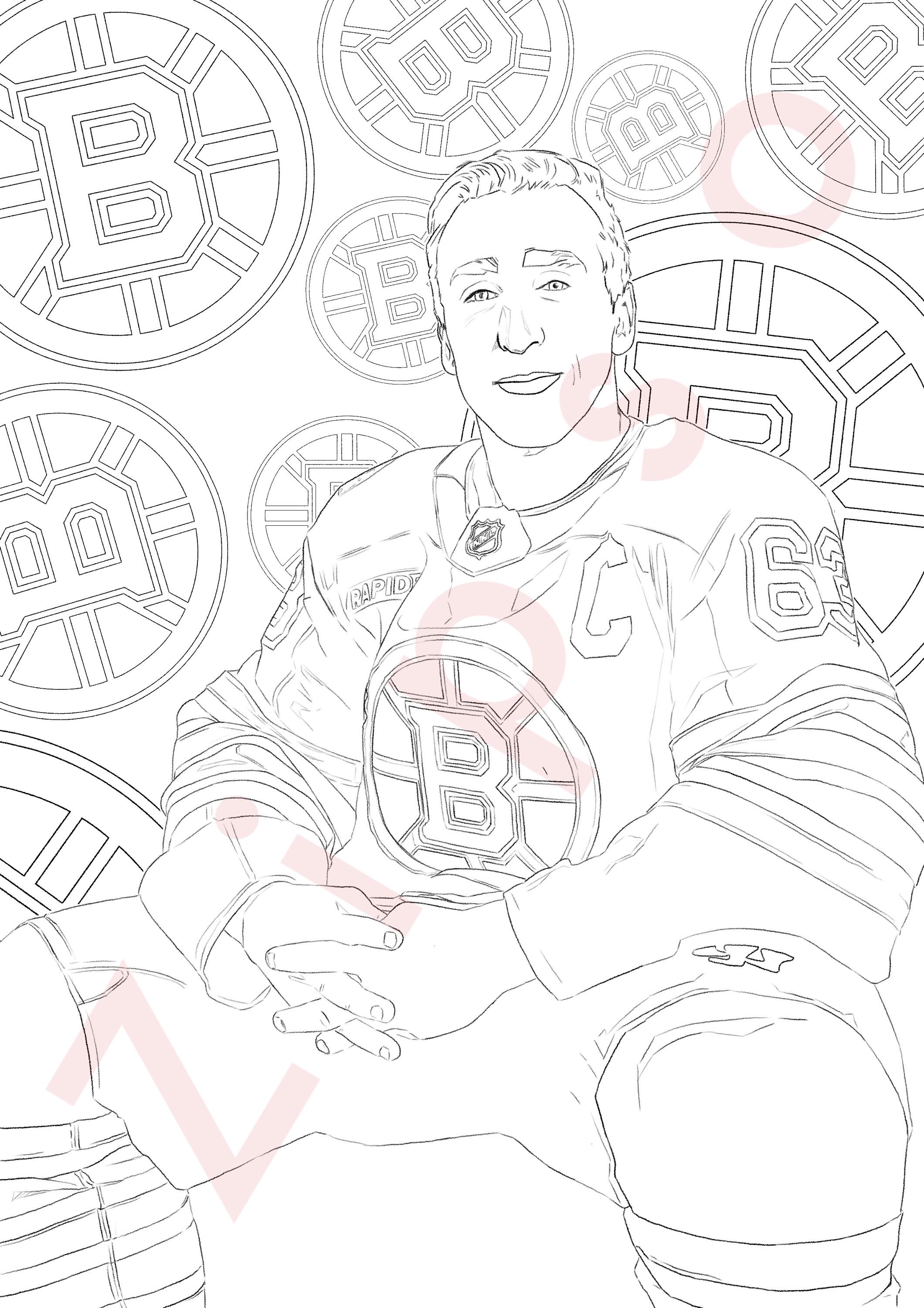 Brad Marchand Coloring Printables, Pages, Poster, Boston Bruins, NHL ...