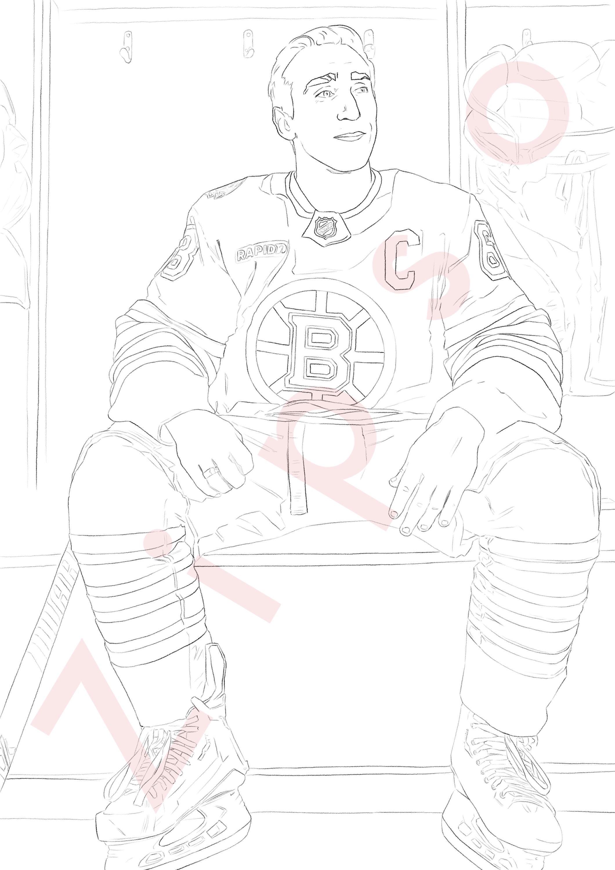 Brad Marchand Coloring Printables, Pages, Poster, Boston Bruins, NHL ...