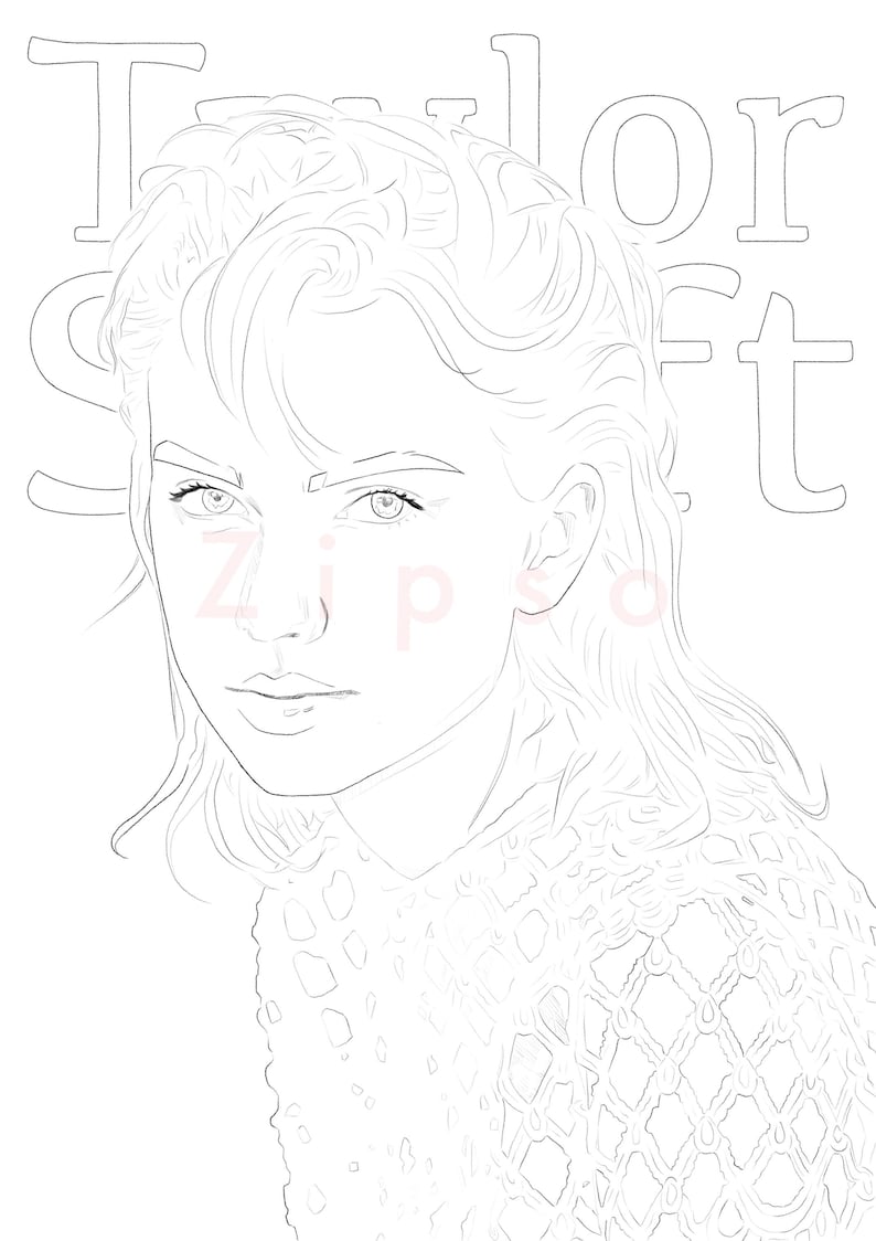 Taylor Swift Coloring Printables, Poster, the Eras Tour, Colouring in ...
