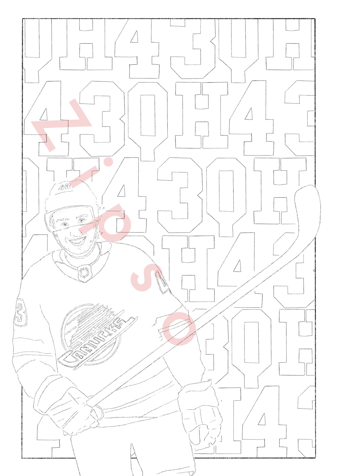 Quinn Hughes Coloring Printables Set 1, Quinn Hughes Poster, Canucks ...