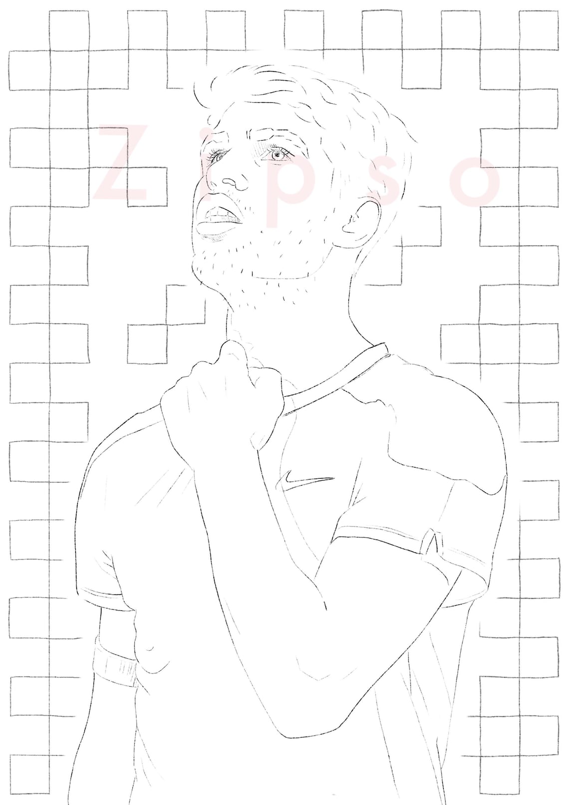 Carlos Alcaraz Coloring Printables, Poster, Tennis, Wimbledon, Grand ...