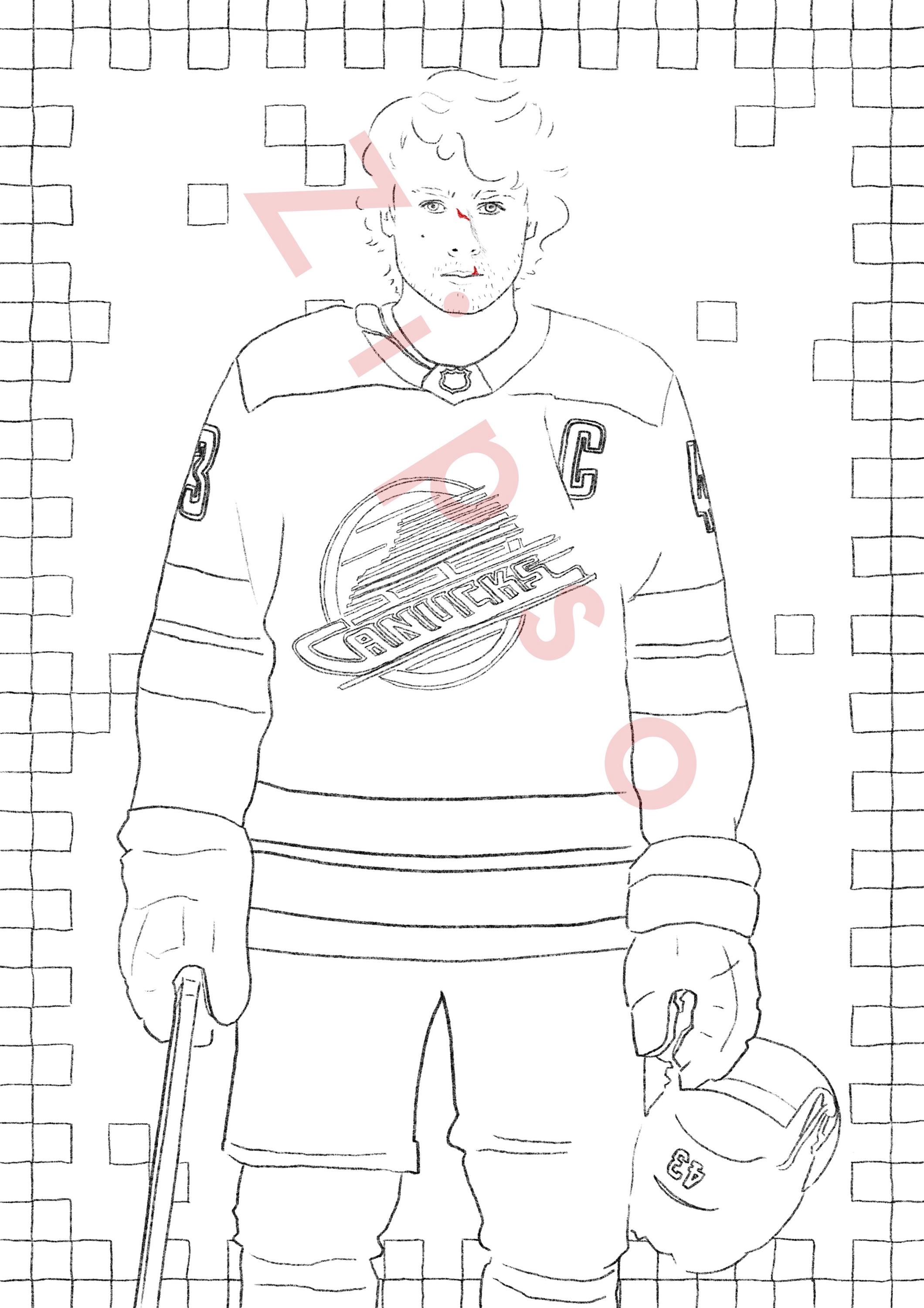 Quinn Hughes Coloring Printables Set 1 Quinn Hughes Poster Canucks