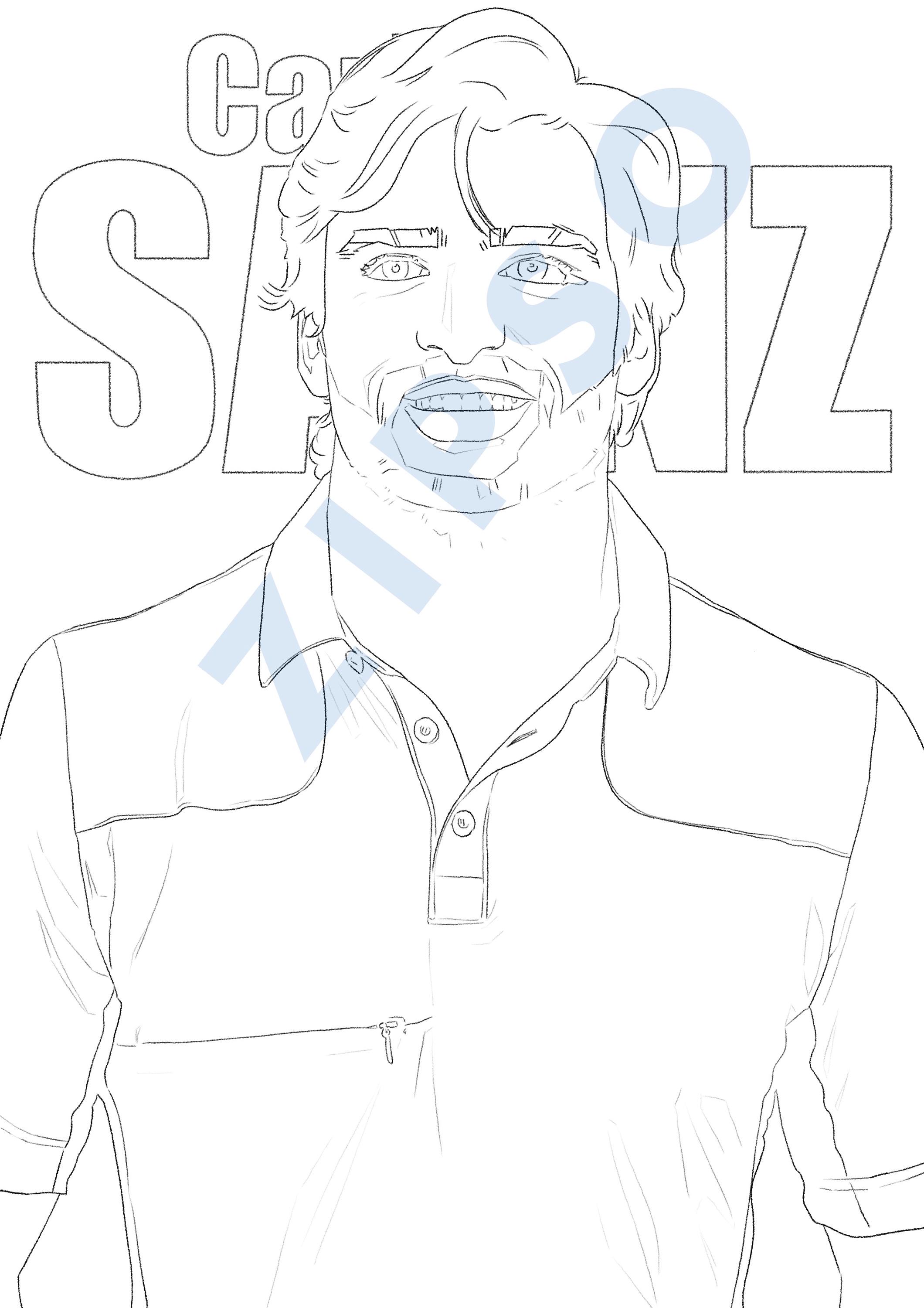 Carlos Sainz Coloring Printables, Poster, Williams Racing, Scuderia ...