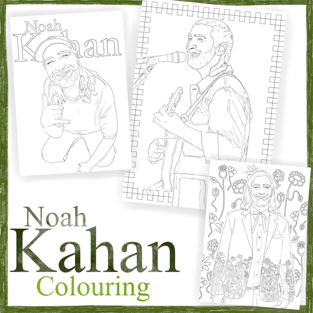Noah Kahan Coloring Printables, Pages, Poster, Stick Season, Colouring ...